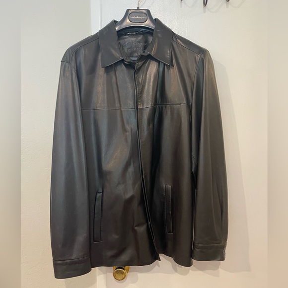 Salvatore Ferragamo | Jackets & Coats | Salvatore Ferragamo Leather ...
